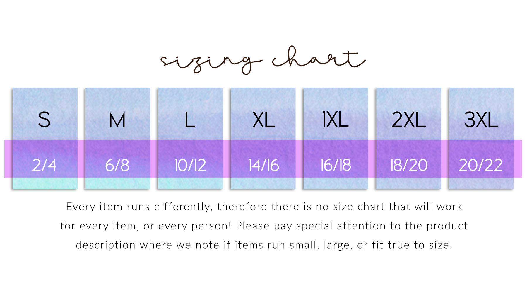 Sizing Guidelines – Sissy's Online Boutique