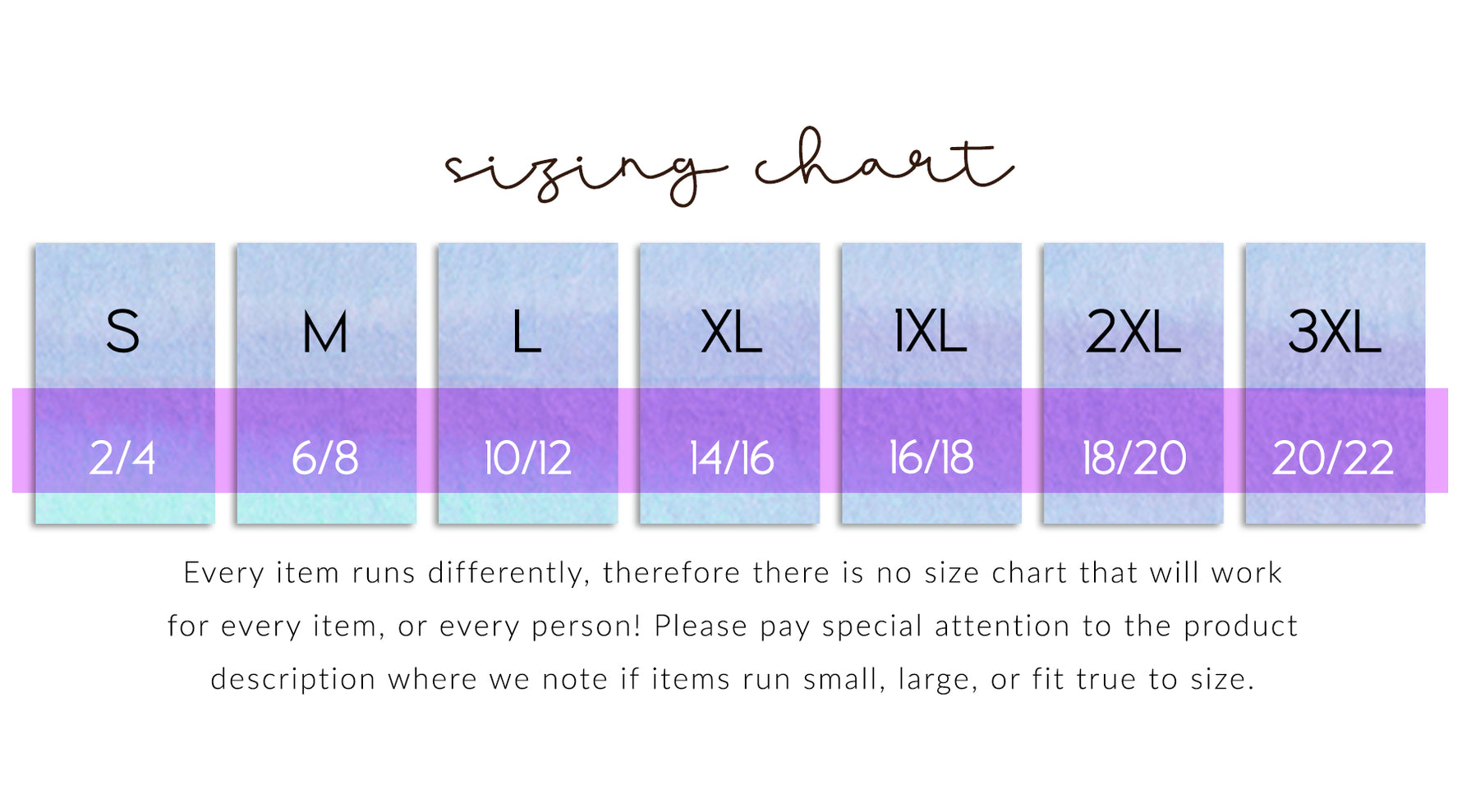 Sizing Guidelines – Sissy's Online Boutique